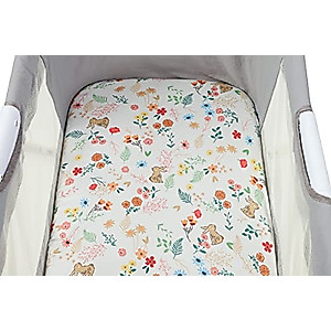 Stretchy Bassinet Sheets 32 x 19 Inch, Compatible with Baby Delight, Mika Micky, Dream On Me, ANGELBLISS, Papablic, Koola, AMKE, Maxi-COSI Baby Bedside Bassinet Mattress, 2 Pack, Owl and Rabbit