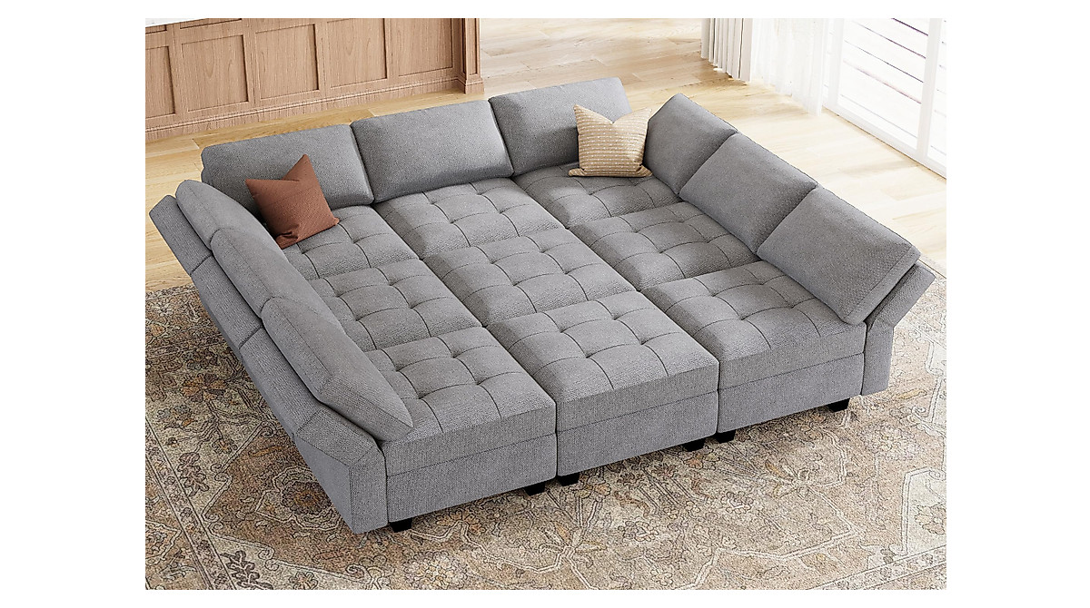 Versatile HONBAY Modular Sectional Sofa with Storage