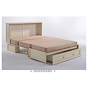 Night & Day Furniture MUR-CLV WH and MND-GMF-TRI-QEN Murphy Cabinet Bed with Mattress, Queen, White