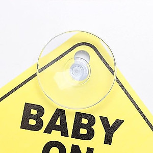 Jenbode Baby on Board Sticker for Cars 2PCS, Baby On Board Warning Signs with Suction Cups, Durable and Strong Without Residue