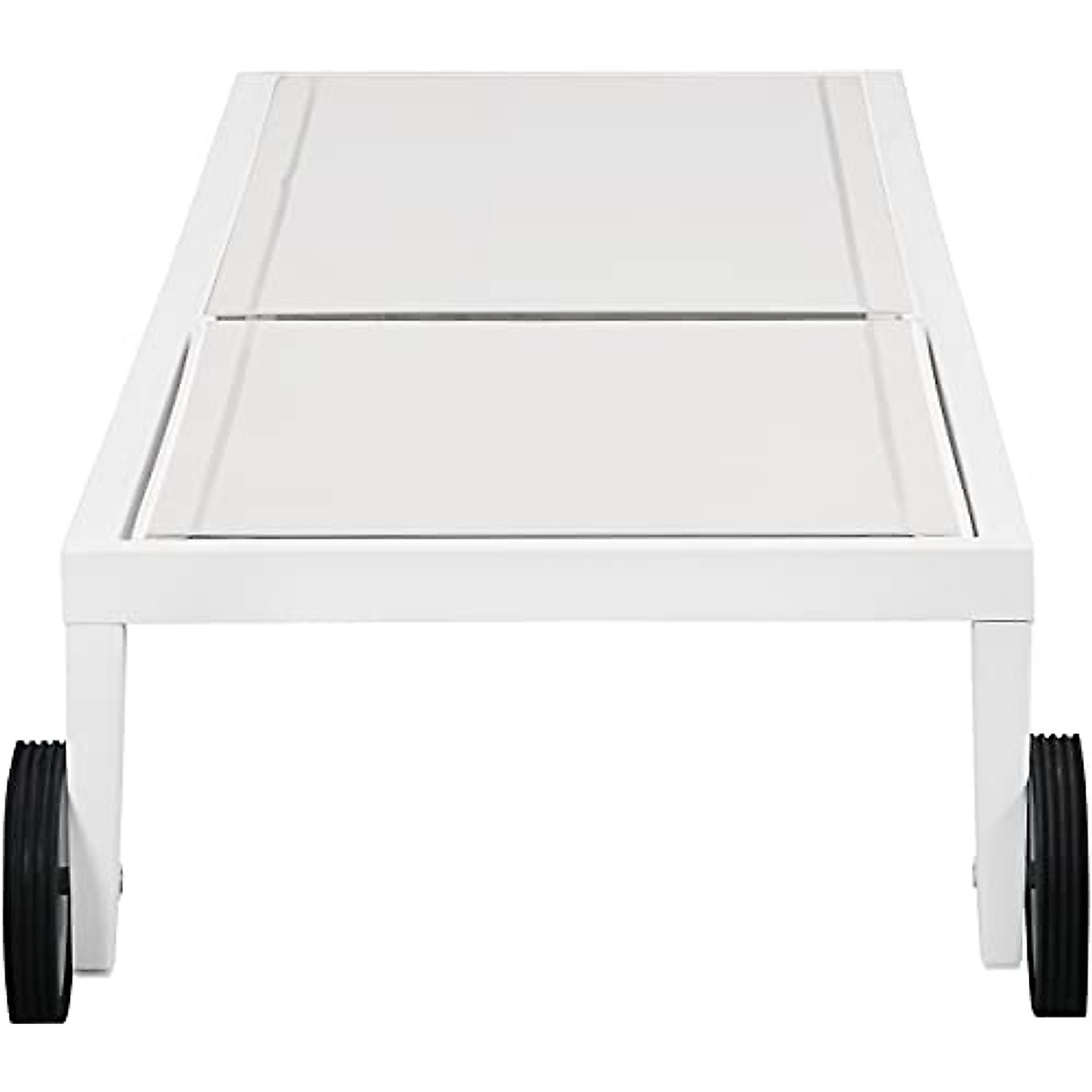 Meridian Furniture 373White Nizuc Collection Modern | Contemporary Resilient Mesh Water Resisting Fabric Upholstered Outdoor Patio Adjustable Sun Lounge Chair, 80.5" W x 29" D x 13.5" H, White