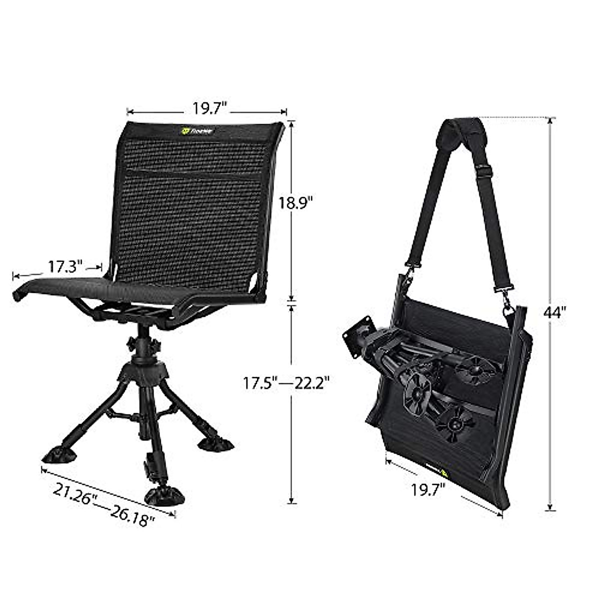 TIDEWE Hunting Blind (Veil Rush) & 3 Legs Hunting Chair