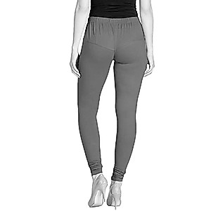 ladyline Extra Long Churidar Leggings Plain Cotton Indian Yoga Workout Pants for Women (2XL-3XL-White)