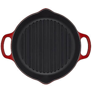 Le Creuset Enameled Cast Iron Signature Deep Round Grill, 9.75", Flame