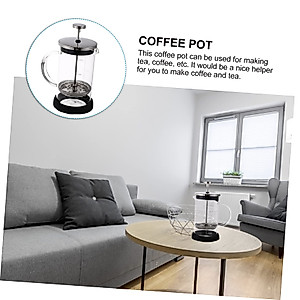 PRETYZOOM 1pc Coffee Pot Coffeepot with Scale Espresso Maker Pot Coffee Press Coffee Maker Coffee Teapot Glass Teapot Tea Kettle Teapot with Scale Household Coffeepot