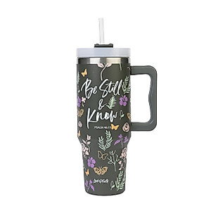 Love in Faith | Stainless Steel 40oz Tumbler with Handle | Vacuum Insulated | Faith-Based Christian Gifts | Be Still