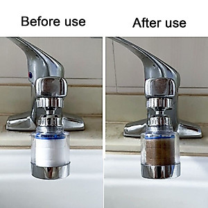 Pzlobiet Bathroom Sink Water Filter, 360 Rotating Faucet Filter Removes Heavy Metals and Hard Water, Made of ABS and Stainless Steel, Easy to Install and Clean
