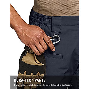 CQR Men's Tactical Pants, Water Resistant Ripstop Cargo Pants, Lightweight EDC Work Hiking Pants, Outdoor Apparel, Duratex Police Navy, 28W x 30L