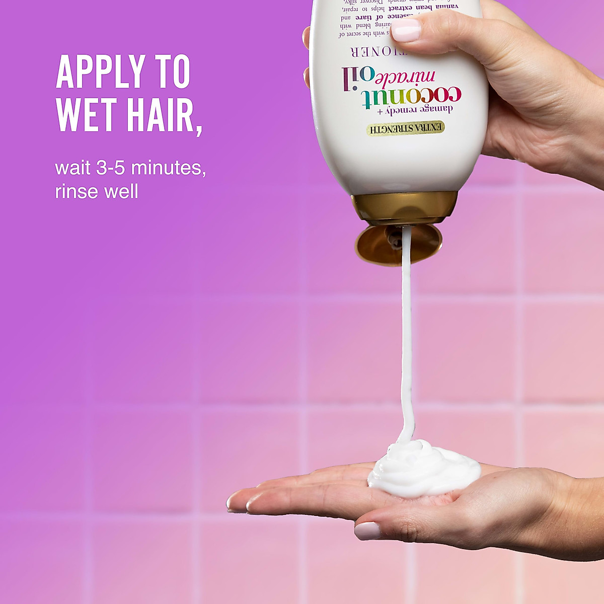 OGX Extra Strength Damage Remedy + Coconut Miracle Oil Conditioner for Dry, Frizzy or Coarse Hair, Hydrating & Flyaway Taming Conditioner, Paraben-Free, Sulfate-Free Surfactants, 25.4 Fl Oz