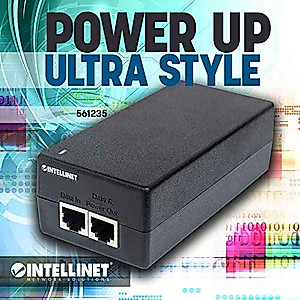 Intellinet Gigabit Ultra POE Injector PoE+ - Up to 60W Ultra Power Supply, 10/100/1000 Mbps, IEEE 802.3af/802.3at Compliant, Metal housing – 3 Yr Mfg Warranty - 561235