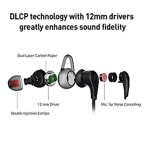 Phiaton BT 120 NC Qualcomm Bluetooth Wireless Active Noise Cancelling Earbuds – Neckband Headphones with Inline Control and Microphones, BT Earphones with Noise Cancellation and IPX4 Water Resistant