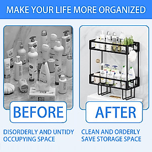 Bathroom Organizers and Storage,Over The Toilet Storage, Over Toilet Shelf Organizer,Behind Toilet Tank Bathroom Organizer Storage for Space Saving