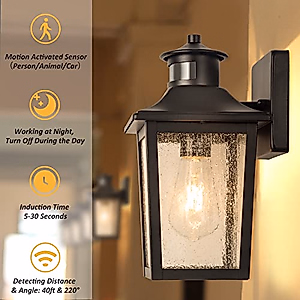 FILIYANO Motion Sensor Outdoor Wall Light - Black Dusk to Dawn Outdoor Lighting, LED Waterproof Exterior Light Fixture, Modern Porch Light Outside Wall Mount for House Patio Garage Garage, Anti-Rust