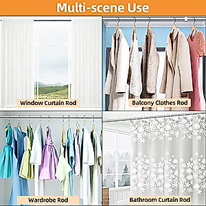 VEGA U Tension Shower Curtain Rod Anti-slip No Drill for Bathroom Bedroom Study Window Closet Doorway, 43-72 inch Adjustable (Silver)