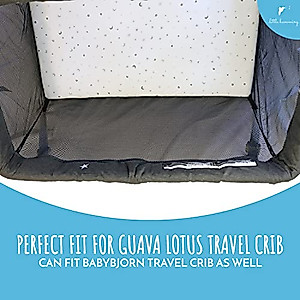 Guava Lotus Travel Crib Sheets (3 Pack) - 100% Organic Cotton Crib Sheets, Oeko-TEX Fitted Crib Sheets (for The New 4 Tab Mattress Version ONLY)