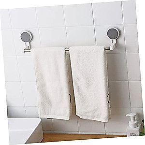 Wall Mounted Towel Holder 2pcs Suction Cup Towel bar Suction Cup Towel Rack Towel Rack with Shelf White Pot Cover Shelf Towel Shelf Pot Cover Rack no Trace Lid Rack Individual