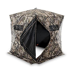 VEIL CAMO VC180 3-Person Hub Blind with Panoramic Windows – Ground Blind for Deer & Turkey Hunting, 180-Degree Panoramic Window, Water Resistant, Durable & Heavy-Duty Design, Silent Closure Door