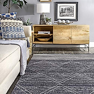 nuLOOM Roberge Diamonds Indoor/Outdoor Area Rug, 8' Square, Blue