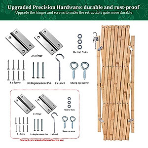 Expandable Accordion Dog Gate, Wooden Accordian Expansion Dog Gate for Doorway Stairs, Retractable Gate Safety Protection for Small Medium Pet Dog, 8" to 42" W, 28.7" H (Upgraded Accordion Dog Gate)