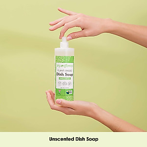 Dish Soap by Sky Organics (16 fl oz x 2 Pack) USDA Bio-Based Unscented Plant-Based Liquid Grease Cutting Soap, Cruelty-Free, Biodegradable Formula