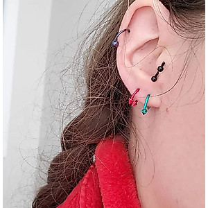 AtoZ Piercing Colorful Red Neon Anodized 16 Gauge - 8MM Length 316L Surgical Steel CBB with Cone Body Jewelry