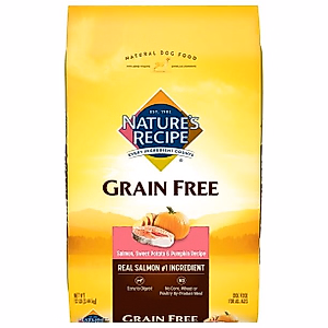 Grain Free Salmon, Sweet Potato & Pumpkin Recipe, Dry Dog Food, 12 Lb, No Artificial Flavors, Colors, Or Preservatives