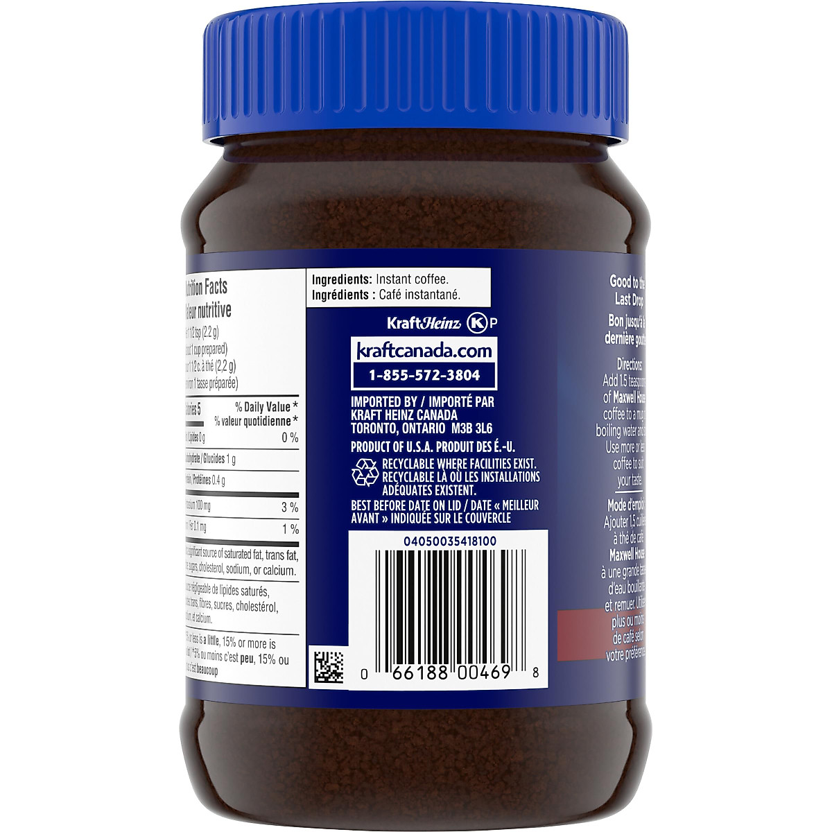 Maxwell House Original Roast Instant Coffee, 150g/5.3 oz., (Pack of 12) {Imported from Canada}