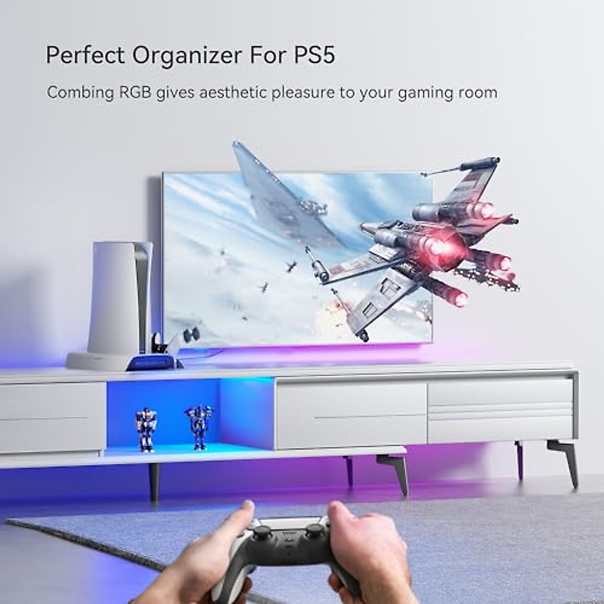 KIWIHOME Cooling Station for PS5 Accessories, Upgraded Controller Charging Station with Magnetic Dongles, Vertical Stand with RGB for Old PS5 Version Only, Not for PS5 Slim and New PS5 Pro