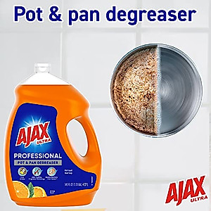 Ajax Ultra Professional Antibacterial Pot & Pan Dish Soap, Orange Scent, 145 fl. oz. (1.13 gal.), 4/Pack (61034313CT)