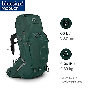 Osprey Aether Plus 60L Men's Backpacking Backpack, Black, L/XL
