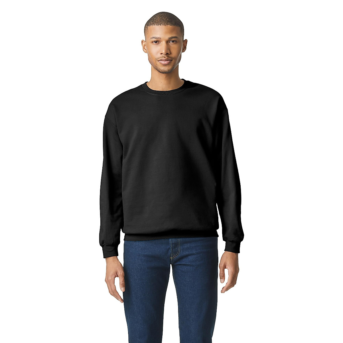 Gildan Softstyle Crewneck Sweatshirt, Style GSF000, Black, Large
