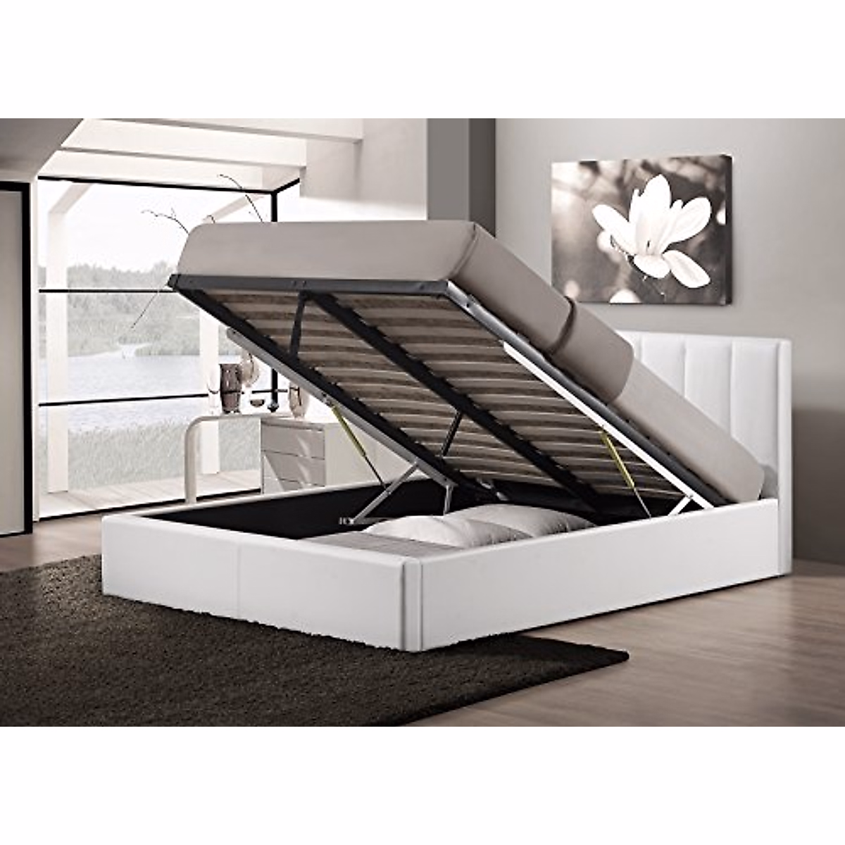 Baxton Studio Templemore Platform, Queen, White