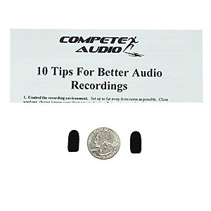 Compete Audio CM212 Mini Lavalier (tiny!) Black Foam Microphone Windscreens (Microphone Covers) 2-Pack Compatible with Countryman E6 and other Headset/Lapel Mics