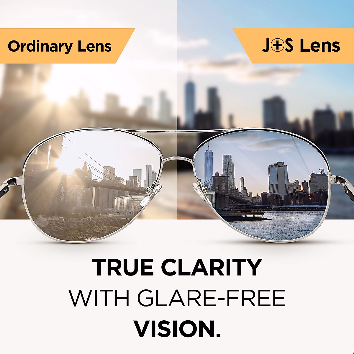 J+S Premium Military Style Classic Aviator Sunglasses, Polarized, 100% UV protection for Men Women (Large Frame - Silver Frame/Blue Mirror Lens