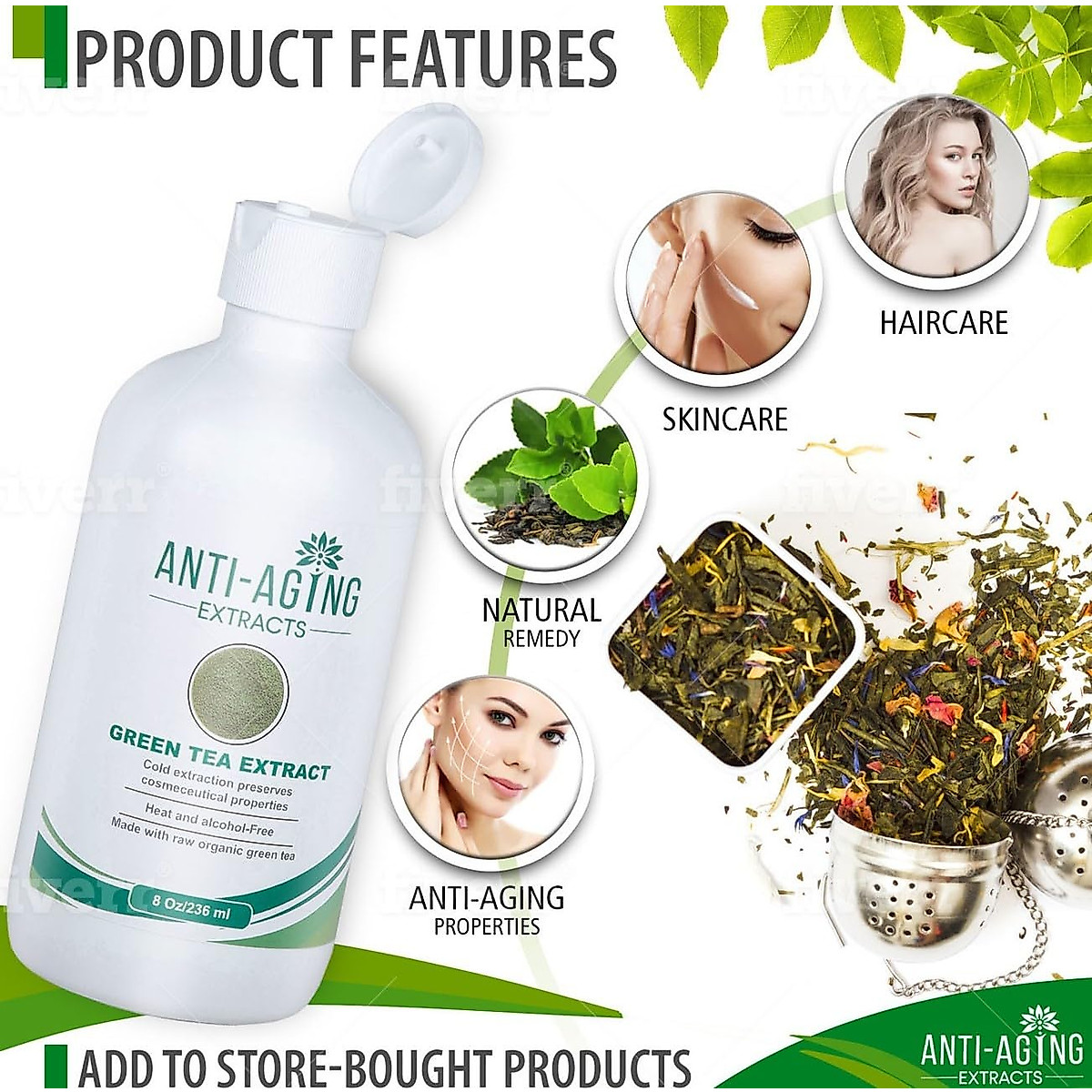 Anti-Aging Extracts Skincare Grade Green Tea Extract HAS MOVED search ASIN B0CZMCB333