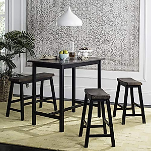 Safavieh Home Collection Haley 4Pc Pub Set, Black/Brown
