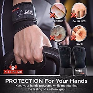Fit Vikings Gymnastics Grips - Gloves for Crossfit - Pull Up Grips - Hand Grips -Men & Women