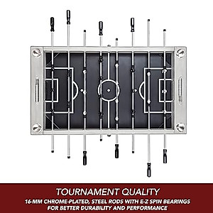 Hathaway Montecito 55-in Premium Competition Foosball Table, Arcade Table Soccer for Game Rooms, includes (2) Foosballs and - Driftwood