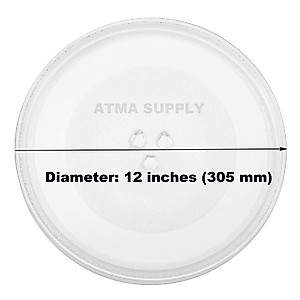 W10337247 12 Inches Microwave Plate Replacement Compatible with Whirlpool Glass Turntable Tray Replaces W11367904 W11291538 AP6872022 PS12711337