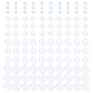 4size 120pcs Clear Disc Cushion Stabilizer Plastic Earring Back Plugs, Pressure Silicone Earrings For Keloid Healing Pads Navel Piercing Kit, 3/5/7/9mm Earlobe Support Patch