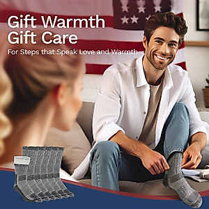 Buttons & Pleats Wool Socks for Men Women Merino Thermal Warm Cozy Winter Fuzzy Boot Sock Charcoal SM