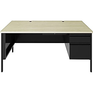 Lorell Fortress Pedestal Desk, Beige