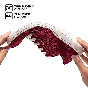 HOBIBEAR Barefoot Minimalist Shoes Womens Mens | Zero Drop | Wide Width Fashion Sneaker Wine red,Women 9/Men 8