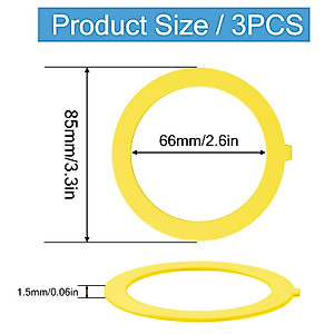 Flush Valve Seal for Kohler, Kohler Toilet Lank Parts, 3 Pack GP1059291 Silicone Replacement for Toilets, Upgraded Canister Flush Valve Kit(Yellow)