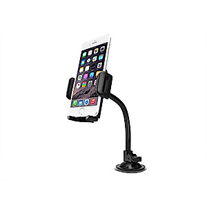 Upgraded Car Phone Holder Mount Windshield & Dashboard Mount, Long Arm Cell Phone Holder with Strong Suction Cup