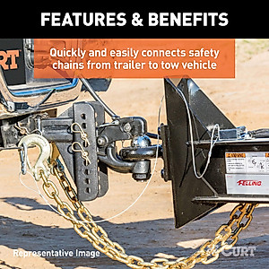 CURT 81970 7/16-Inch Forged Steel Clevis Slip Hook with Safety Latch, 40,000 lbs, 1-1/3-In Opening, 7/16" Pin