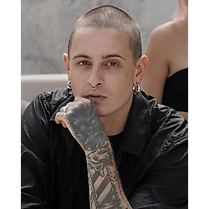 ALACLO Stainless Steel Septum Rings Hoop for Women, 8mm Stainless Steel Earrings Segment Nose Rings for Men, Cartilage Clicker Hoop for Helix, Rook, Daith, Tragus, Hypoallergenic