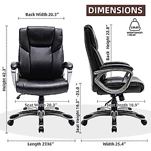 JC Home Executive Swivel Desk Silver Finished Padded Armrest and Chrome Frame Office Chair (Brown)