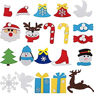 DIY Felts Christmas Tree Set with Ornaments for Kids Xmas Gifts Door Wall Hangin Valentine Ornament