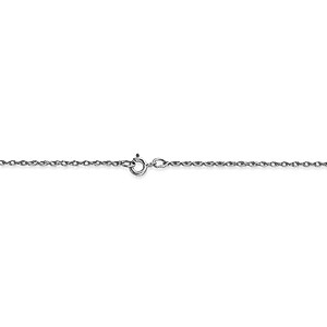 Solid 14k White Gold .7mm Carded Cable Rope Chain Necklace 18"
